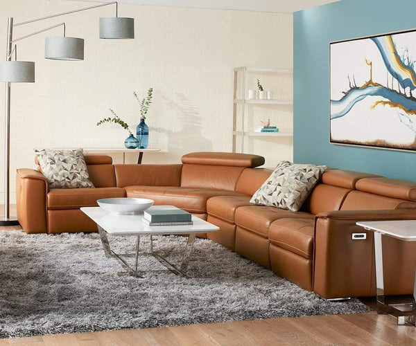 Kopervik Leather Power Reclining Sectional Scandinavian Designs